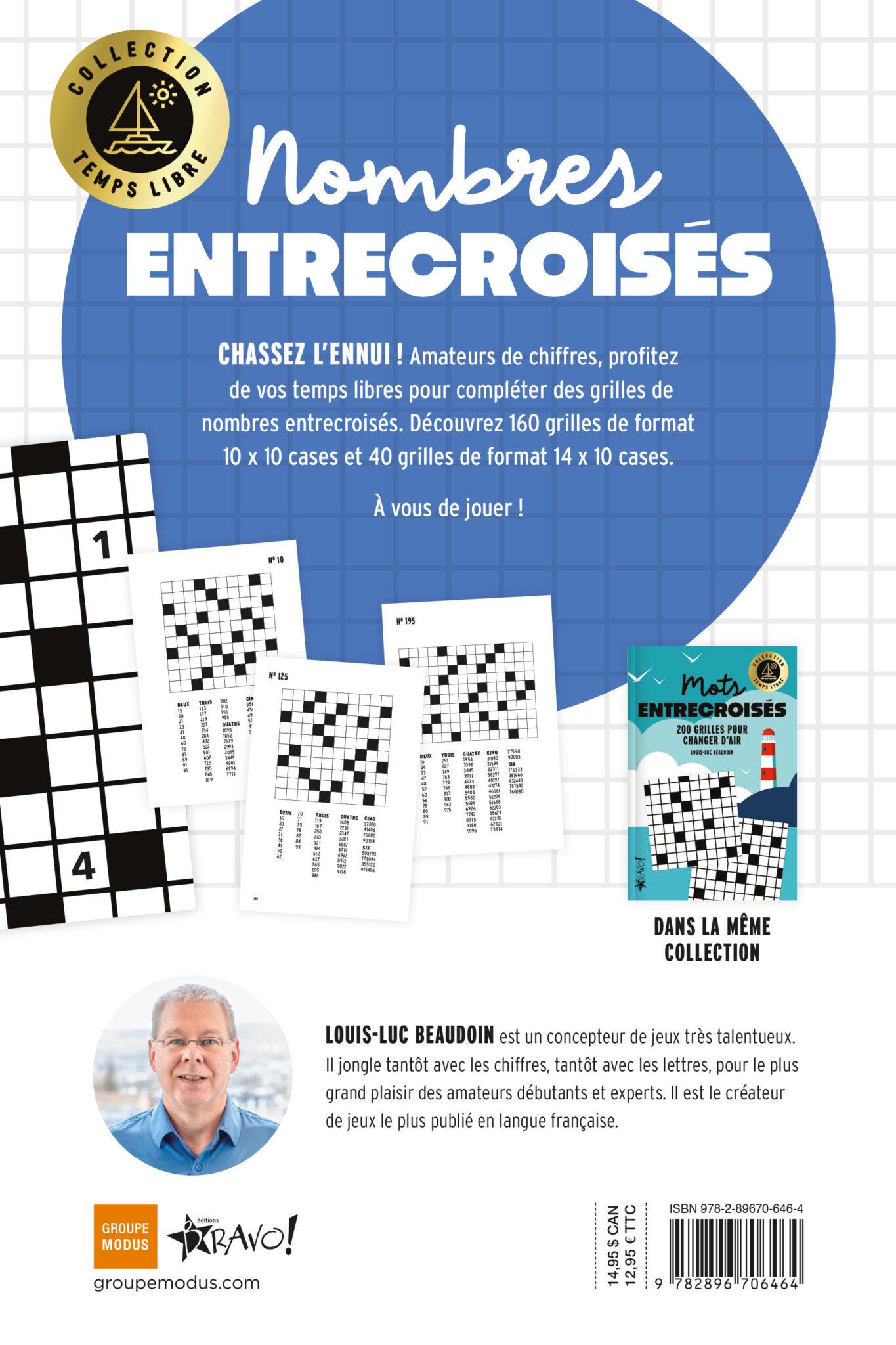 Temps libre - Nombres entrecroisés - Éditions Bravo!